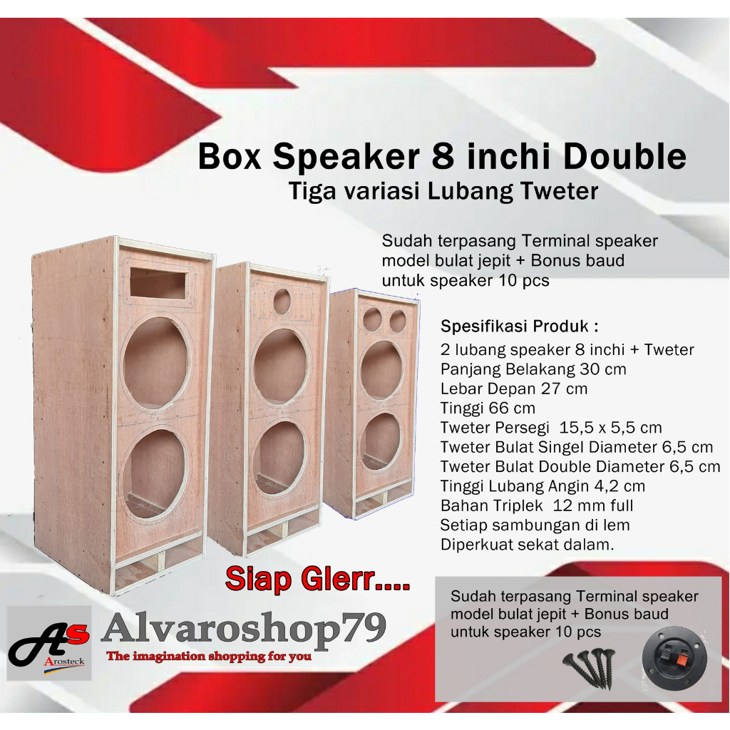 Jual Box speaker 8 inchi dobel, box speaker 8 inchi double, box salon 8 ...