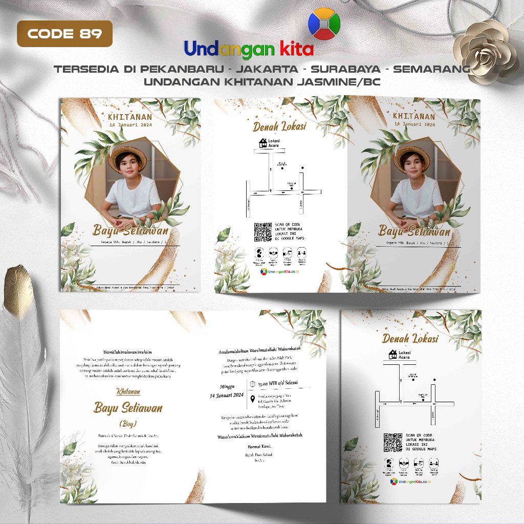 Jual Undangan Khitanan Softcover Jasmine / BC Undangan Kita Surabaya ...