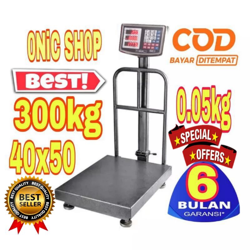 Jual timbangan murah digital 300kg/timbangan barang/timbangan 2 display ...