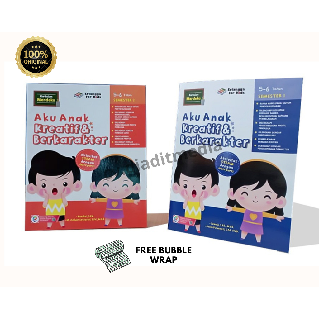 Jual Paket AKU ANAK KREATIF & BERKARAKTER 5-6 Tahun Sem 1 & Sem 2 Kurikulum Merdeka - Erlangga ...