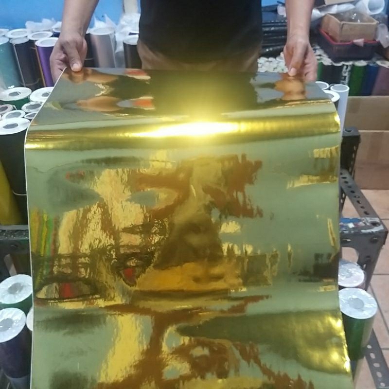 Jual Stiker Skotlet Krom L50cm x P100cm Warna Emas Gold Sticker Chrome ...