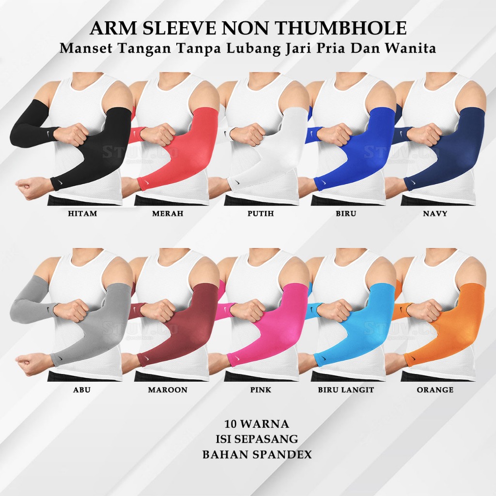 Jual MANSET TANGAN TANPA THUMBHOLE ARM SLEEVE PELINDUNG TANGAN OLAHRAGA ...