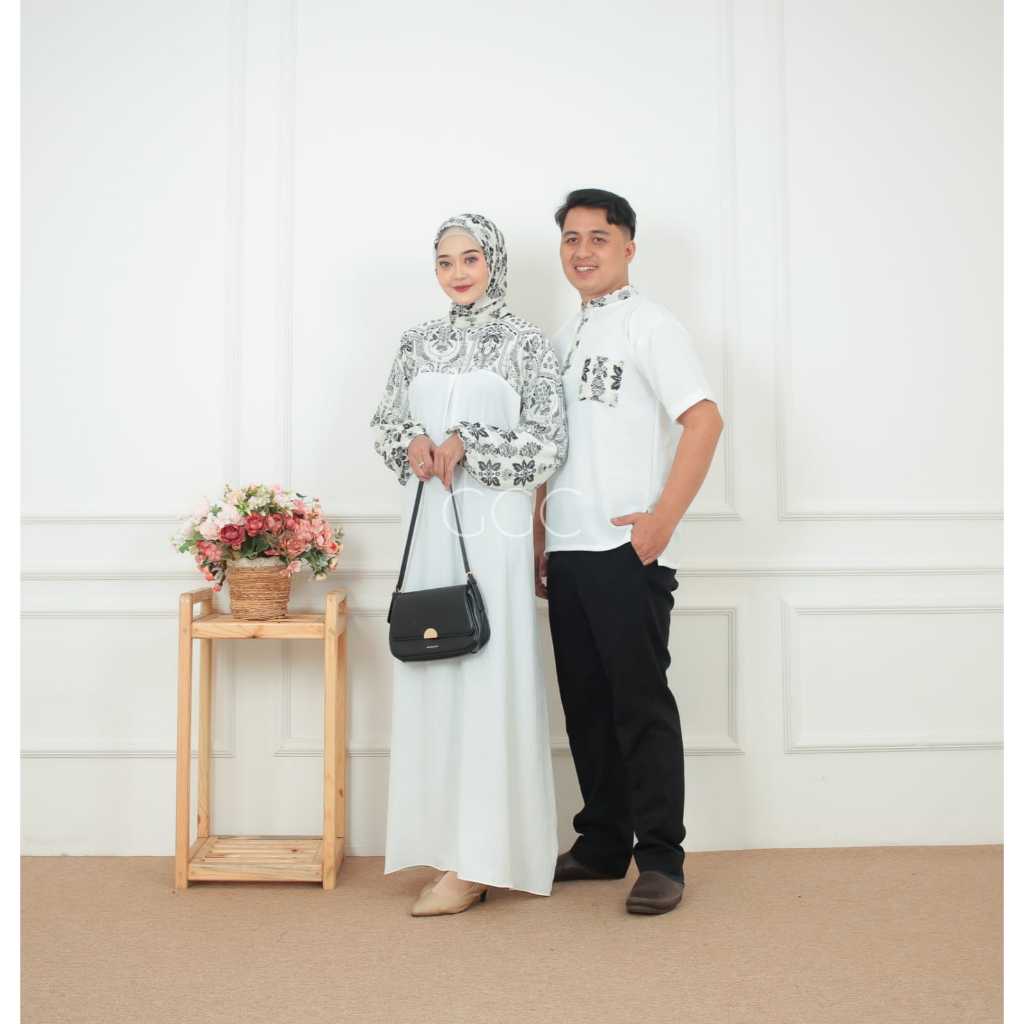 Jual Realpict CP Ellena Bahan Crinkle Kombinasi Ceruty Pakaian Couple Pasangan Cowo Koko dan ...