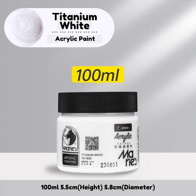 Jual Maries Acrylic Paint Titanium White 100 ml | Cat Akrilik Putih ...