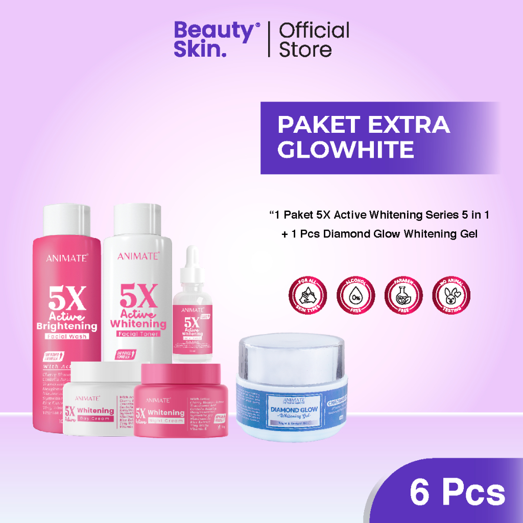 Jual Animate Paket Extra Glowhite (Animate 5x Active Whitening Series ...