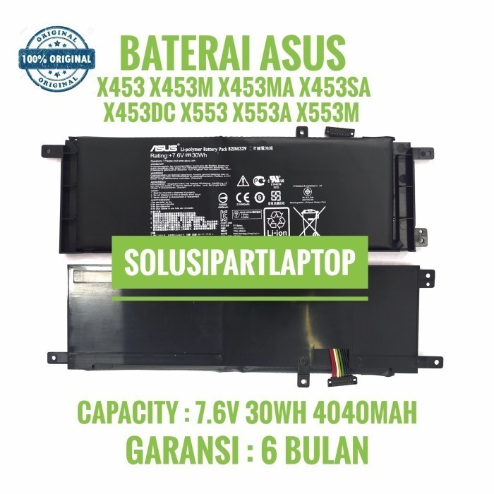 Jual Original Baterai ASUS X453 X453M X453MA X453S X453SA B21N1329 ...