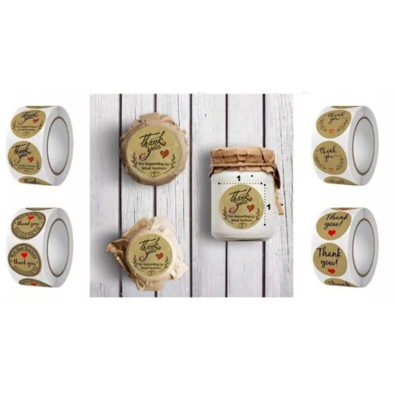 Jual Roll 500pc Label Sticker Thank You | Shopee Indonesia