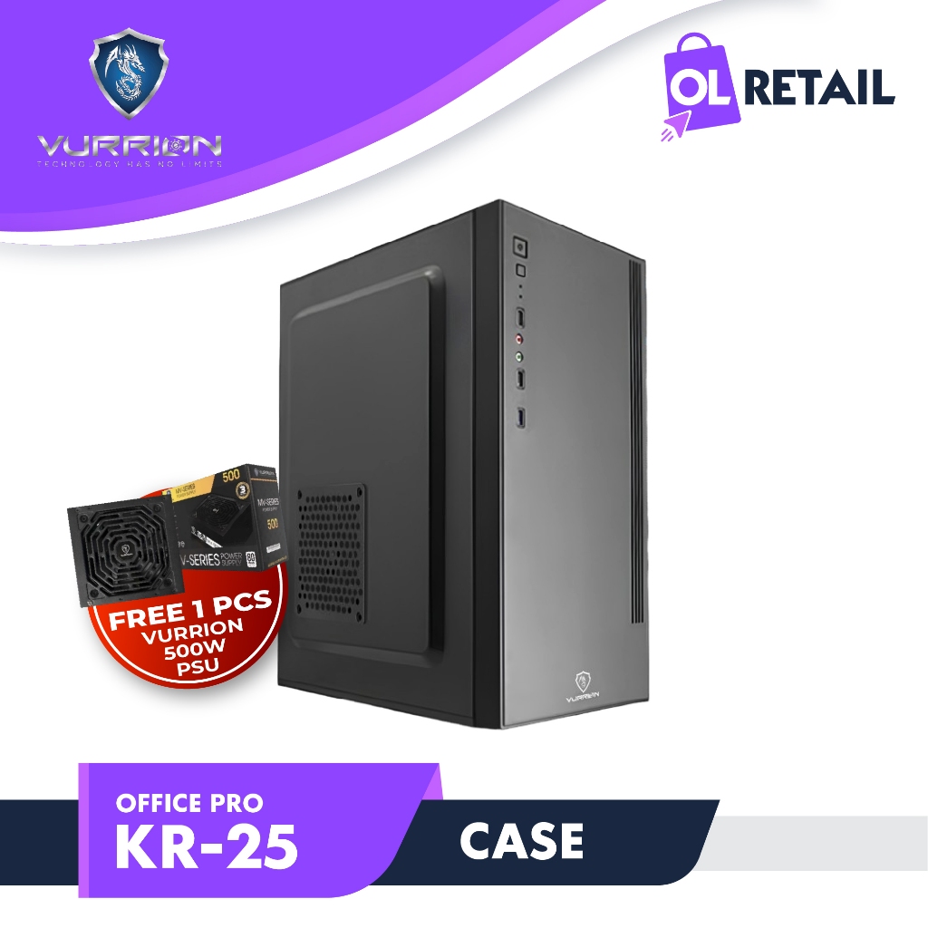 Jual VURRION KR-25 Casing Office Pro / KR25 - Free PSU 500W | Shopee Indonesia