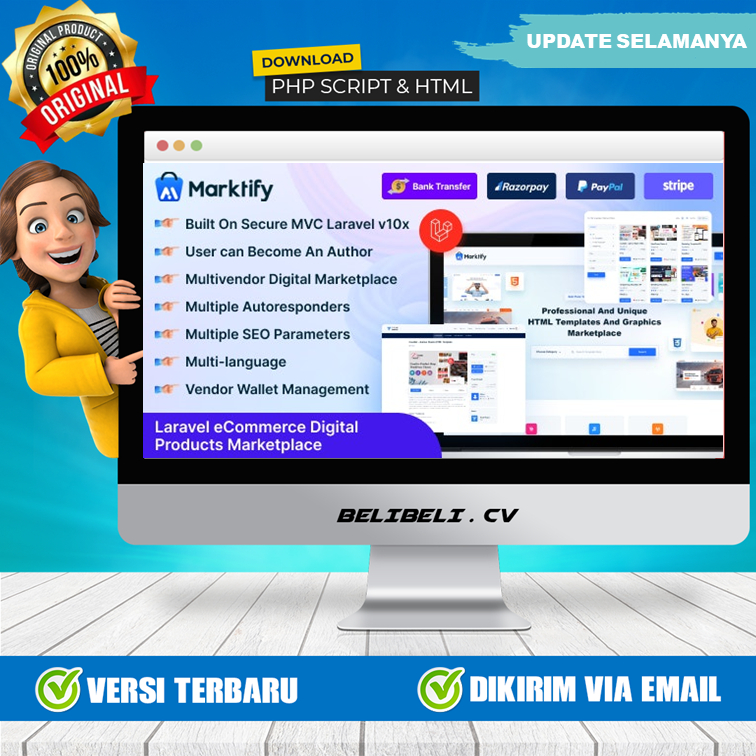 Jual Source Code Laravel Marktify - Website Laravel eCommerce Digital ...