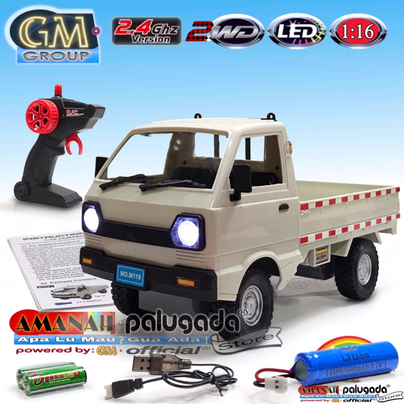 Jual GM-M-119 RC Car Skala 1:16 Pick Up Cargo Truck 2.4GHz 2WD LED Full ...