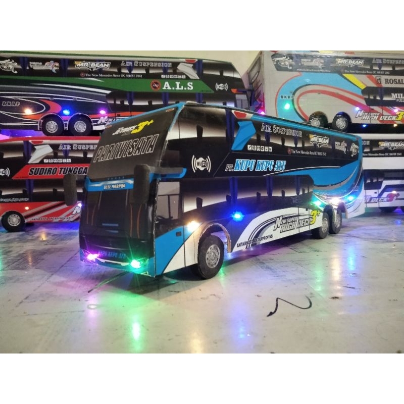Jual Mainan Miniatur Bus bis remot Telolet Basuri Full Lampu | Shopee ...