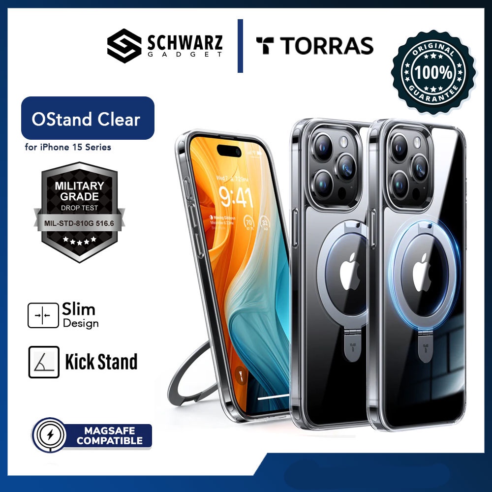 Jual Torras OStand Clear Magsafe Case iPhone 15 Pro Max Plus Slim ...