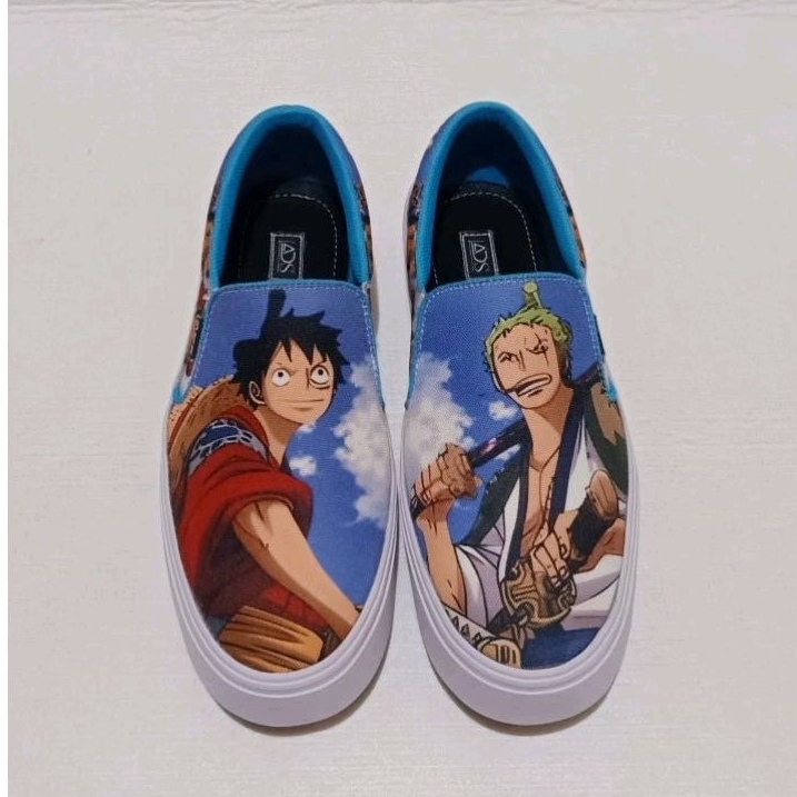 Jual Sepatu karakter one piece custom | Free cetak nama & foto | Shopee ...