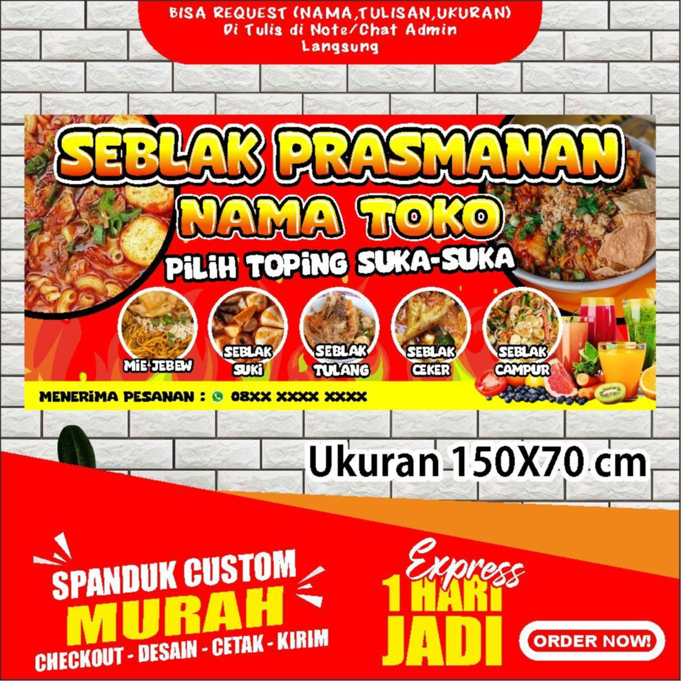 Jual Banner SEBLAK, Spanduk SEBLAK 150X70 cm, COD, Banner SEBLAK ...