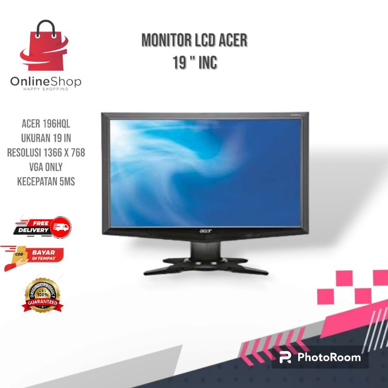 Jual Led Monitor Acer 20 inch wide G206HQL Normal Murah | Shopee Indonesia