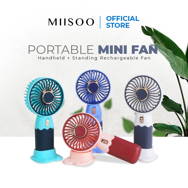 Jual MIISOO Kipas Angin Mini Portable Genggam Tangan Karakter Lucu Mini ...