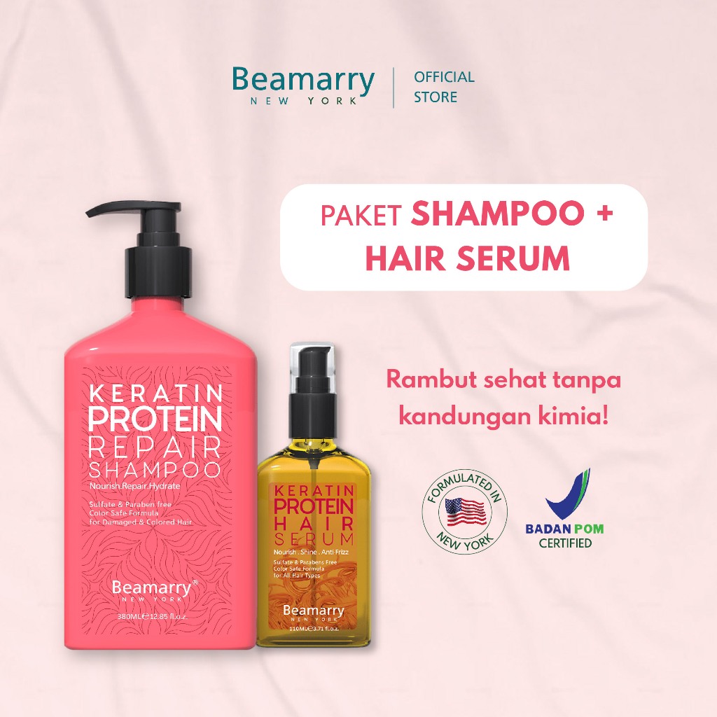 Jual Beamarry Hair Care | Paket Shampoo 380ml + Serum 110ml | Shopee ...