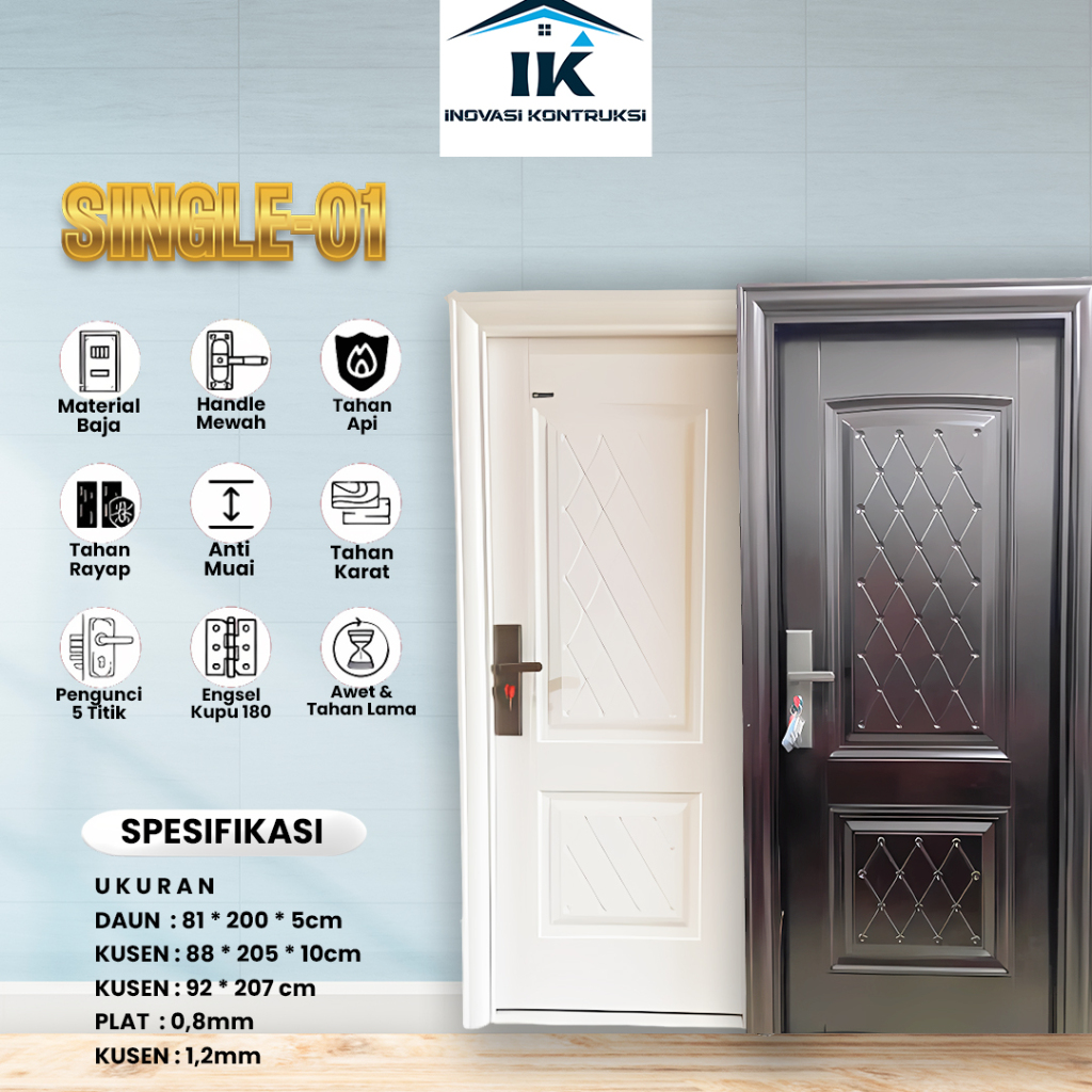 Jual INOVASI KONTRUKSI - (LUXURY SINGLE 8042) Pintu Plat Baja Single ...