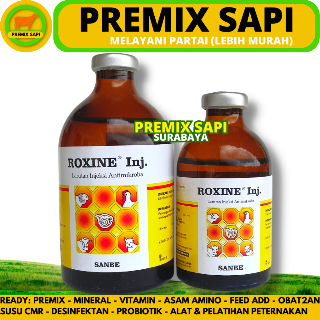 Jual ROXINE 100ML & ROXINE 50ML SANBE - Obat Antibiotik Bakterisidal ...