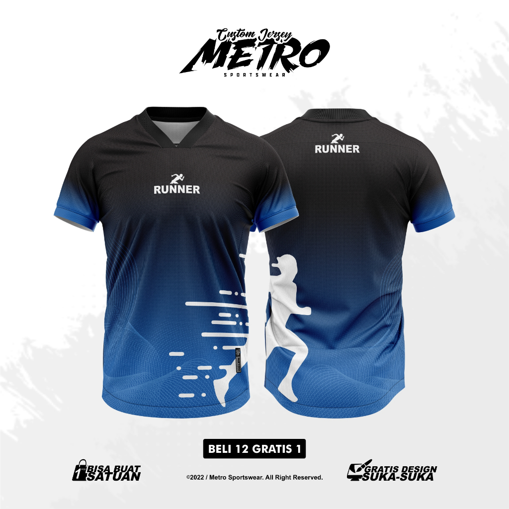 Jual Jersey Running Custom Free Design Full Printing | Shopee Indonesia