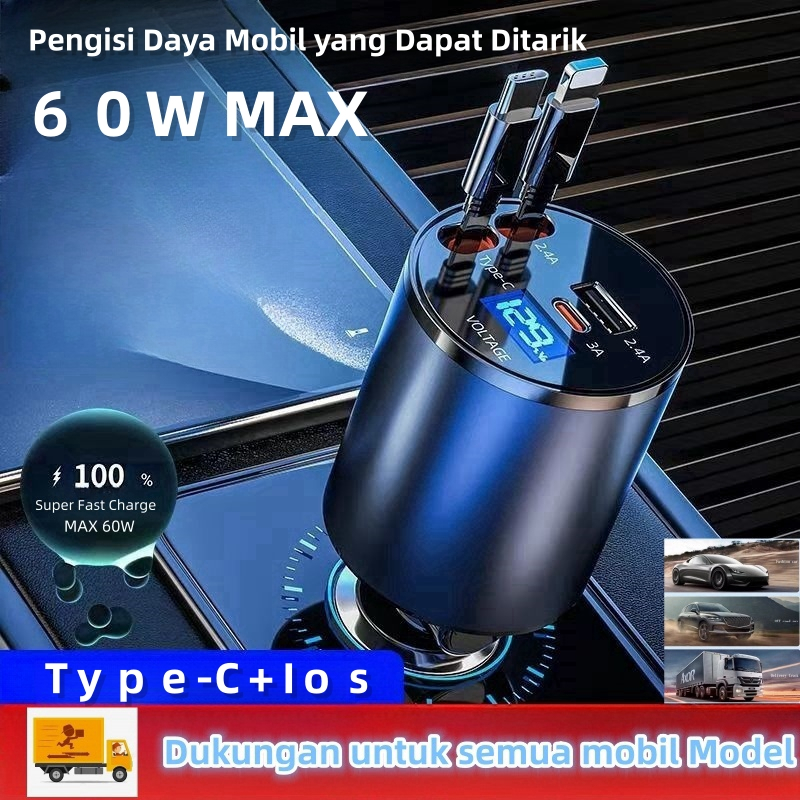 Jual Pengisian daya cepat digital USB ke port pemantik rokok satu derek ...