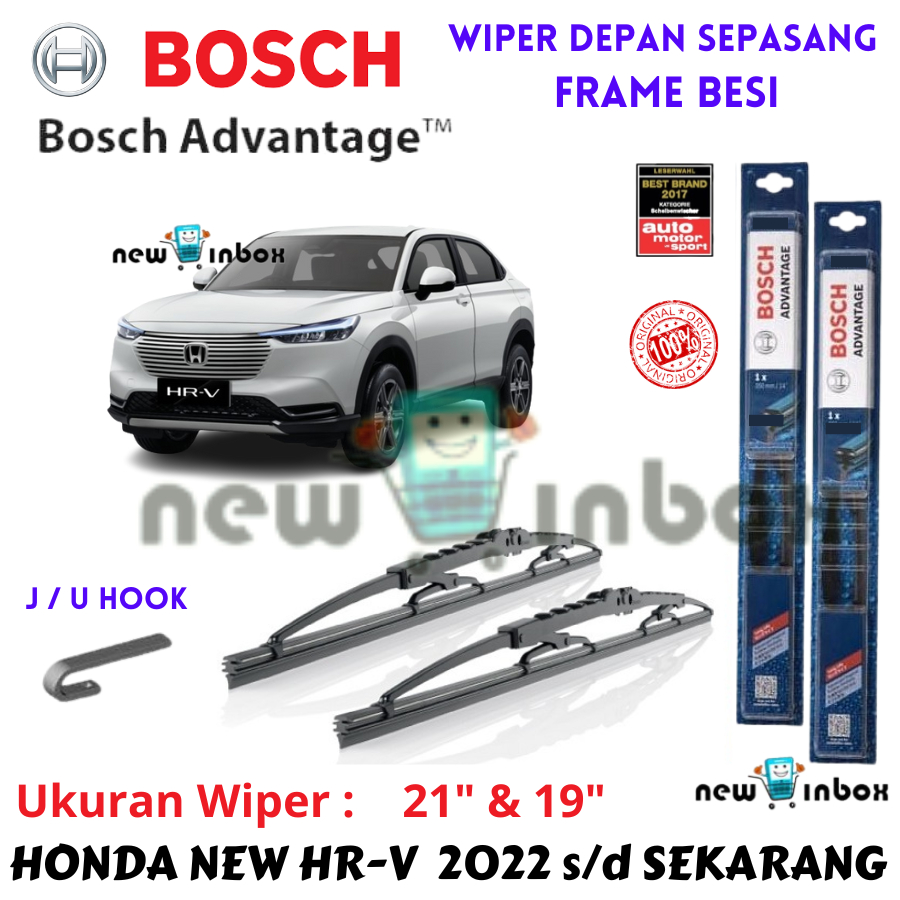 Jual Wiper Depan Mobil Honda New HRV HR-V 2022-On Sepasang Bosch Advantage 21" & 19" ORIGINAL ...