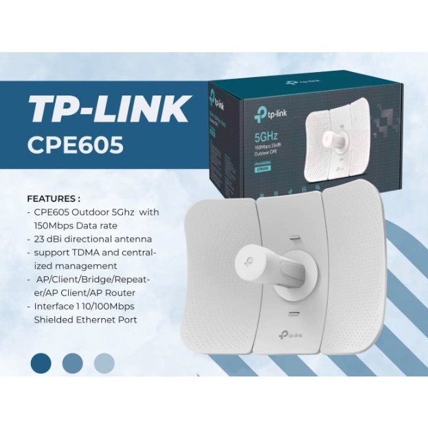 Jual TP-Link CPE605 5GHz N150 Outdoor CPE, 23dBm, 23dBi Directional ...