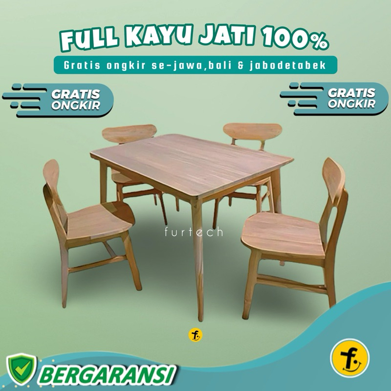Jual PROMO FREE ONGKIR - Set Meja Makan Kursi Ropan Cafe Retro Minimalis Full Kayu Jati | Shopee ...
