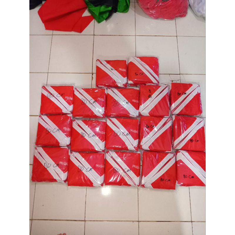 Jual Hasduk Merah Putih Bordir Dan Polos / Kacu / Syal / Slayer Bordir ...