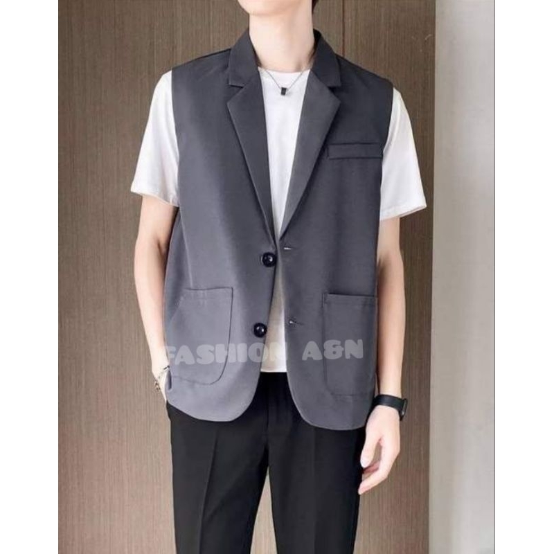 Jual Outer pria keren/Jas pria tanpa lengan/Rompi vest formal pria ...