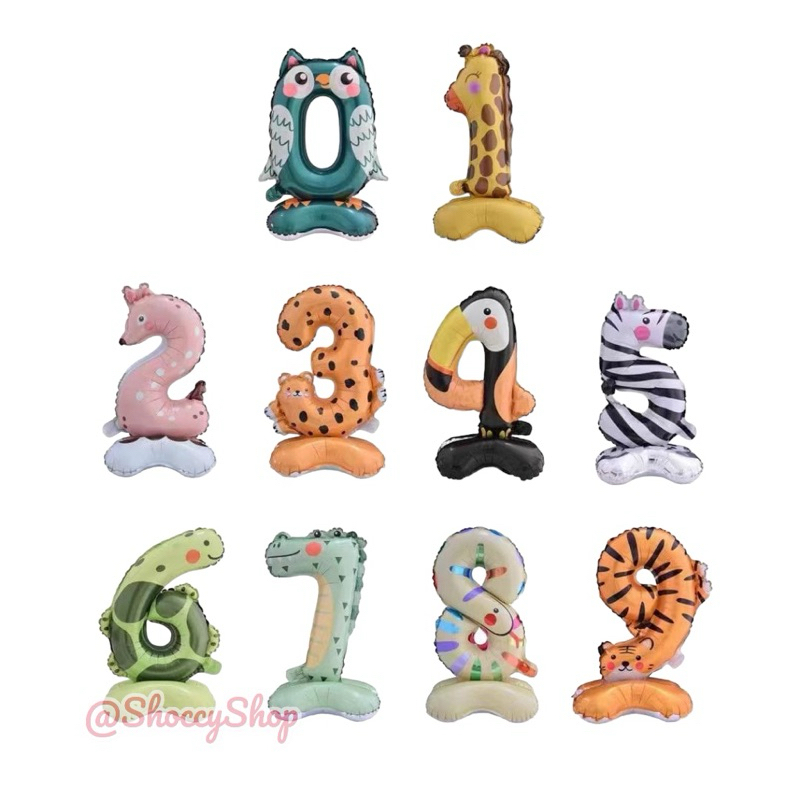 Jual Balon Foil Angka Standing - 60cm (Motif Animal / Binatang / Hewan ...