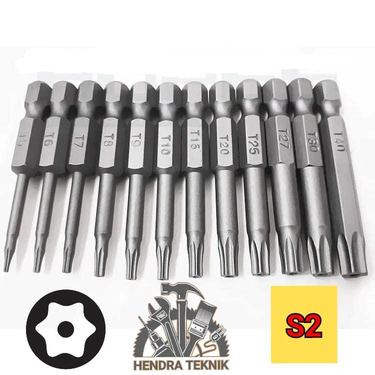 Jual OBENG TORX SET BAJA S2 MATA OBENG BINTANG SET 12PCS PANJANG 50MM ...