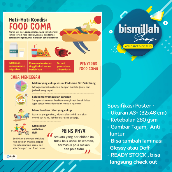 Jual Poster kesehatan Food Coma | Shopee Indonesia