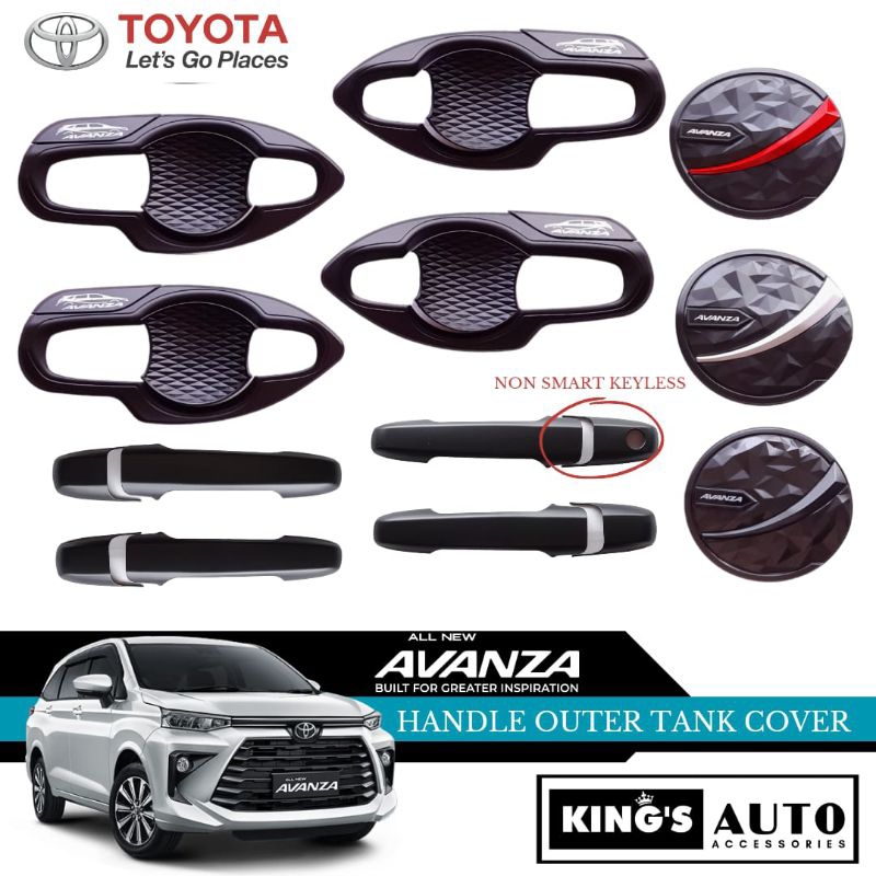 Jual King's - Paket Handle Outer Tank Cover Pintu Avanza 2022 2024 Hitam Varian Non Smart ...