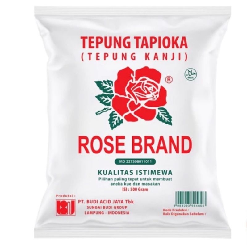 Jual Tepung TAPIOKA/ KANJI /PATI ROSE BRAND MAWAR 500 gram | Shopee ...