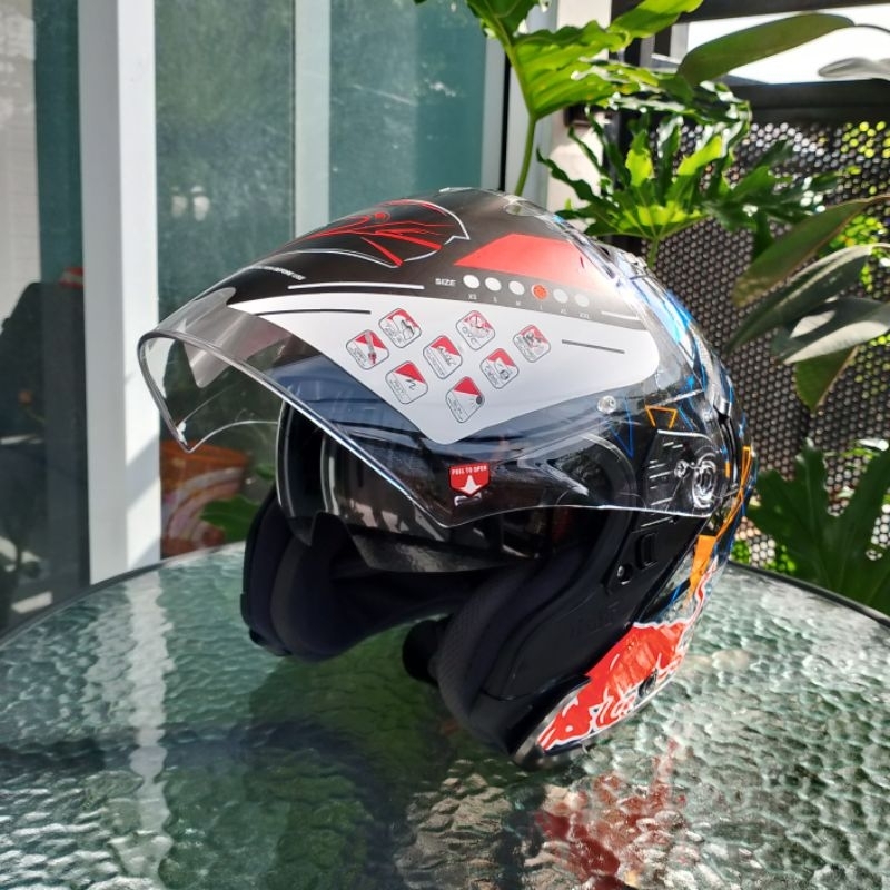 Jual HELM KYT NFJ Custom motif Pol Espargaro Black HELM HALF FACE ...