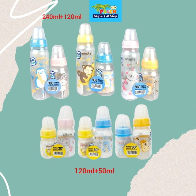 Jual Pigeon botol susu 120+50ML & 120ml+240ml ISI 2 PAKET PROMO | Shopee Indonesia
