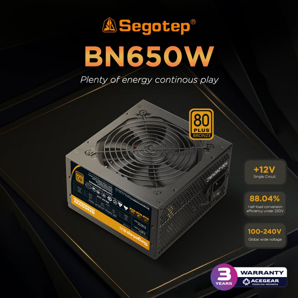 Jual SEGOTEP BN650W (650W 80PLUS BRONZE PSU Flat Cable Non Modular ...
