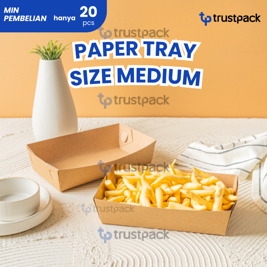 Jual Paper Food Tray size M / Piring Nampan Kertas Alas Makan Kentang ...