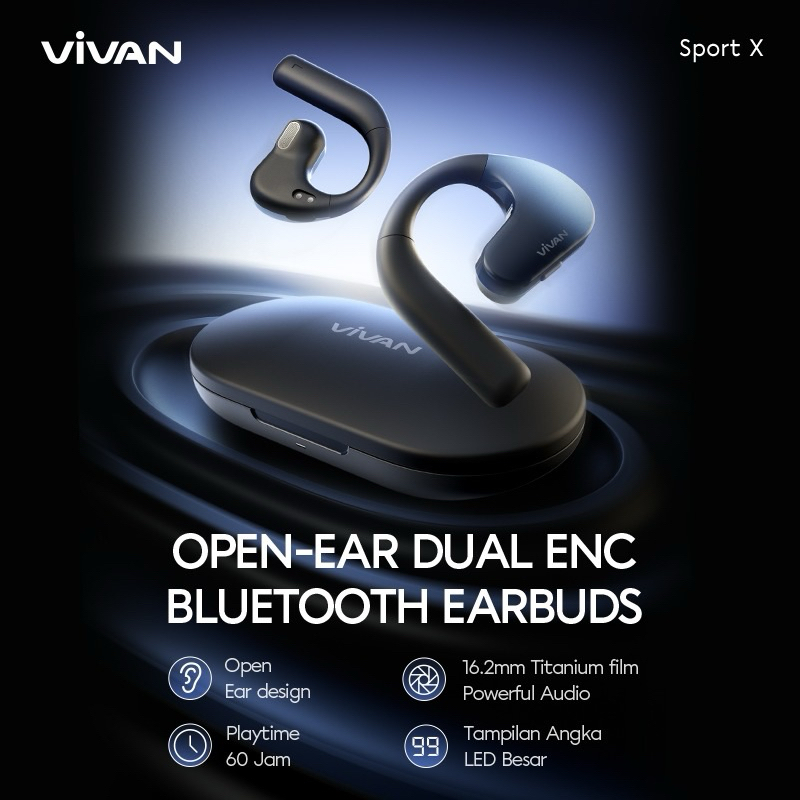 Jual HEADSET VIVAN SPORT X OPEN EAR TRUE WIRELESS EARBUDS TWS ORIGINAL ...