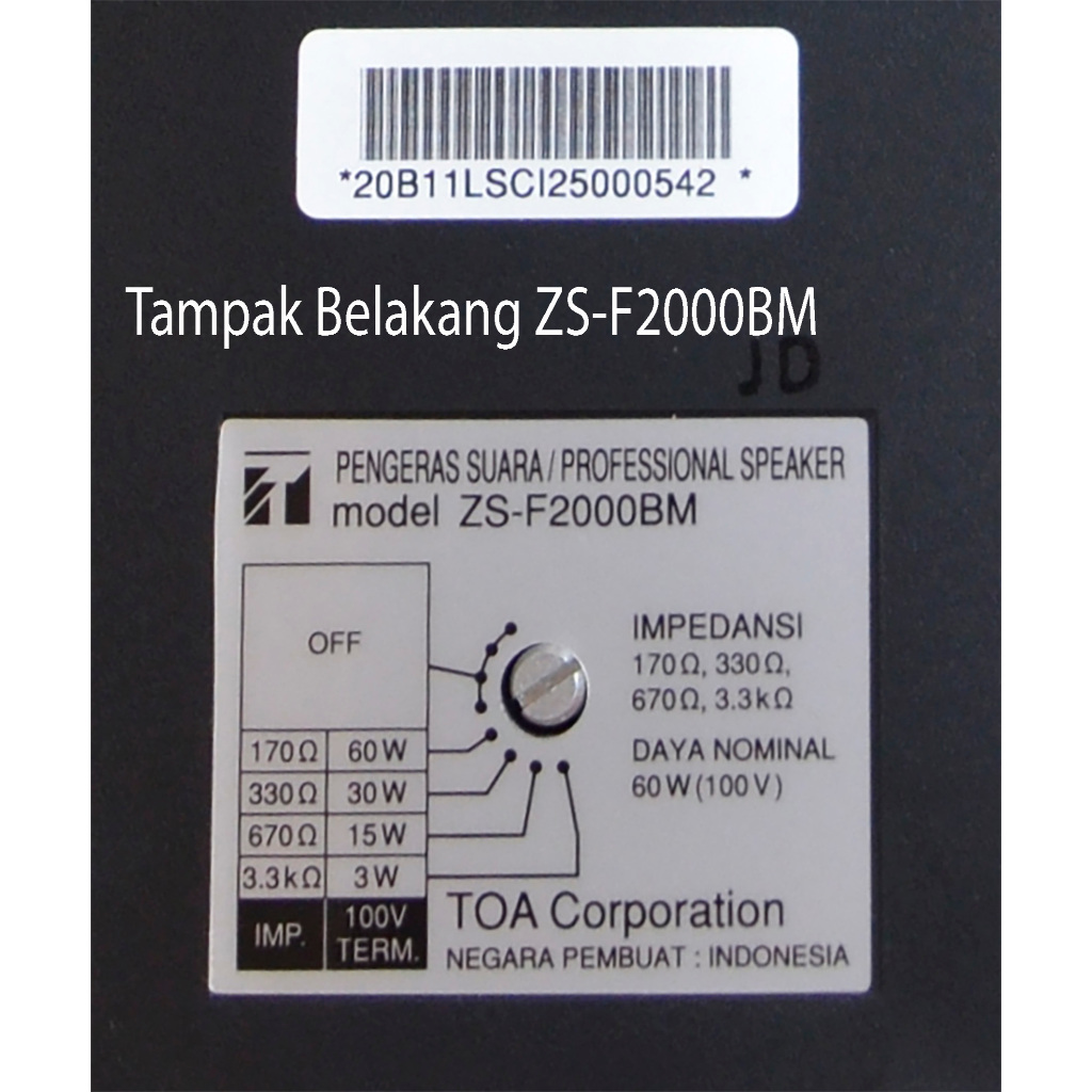 Jual Speaker TOA ZS-F2000BM Wide-dispersion Speaker System | Shopee Indonesia