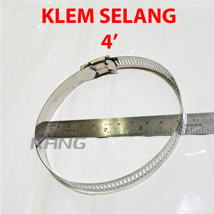Jual [4 Inchi] Klem Selang Hose Clamp Cincin Gas Air 4 Inchi Lebar