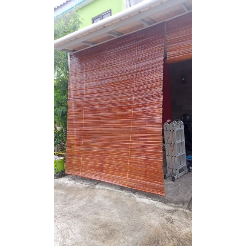 Jual PROMO TERBATAS!!! Tirai kerey kulit bambu sawit size 2x2,lengkap tali tambang penggulung ...