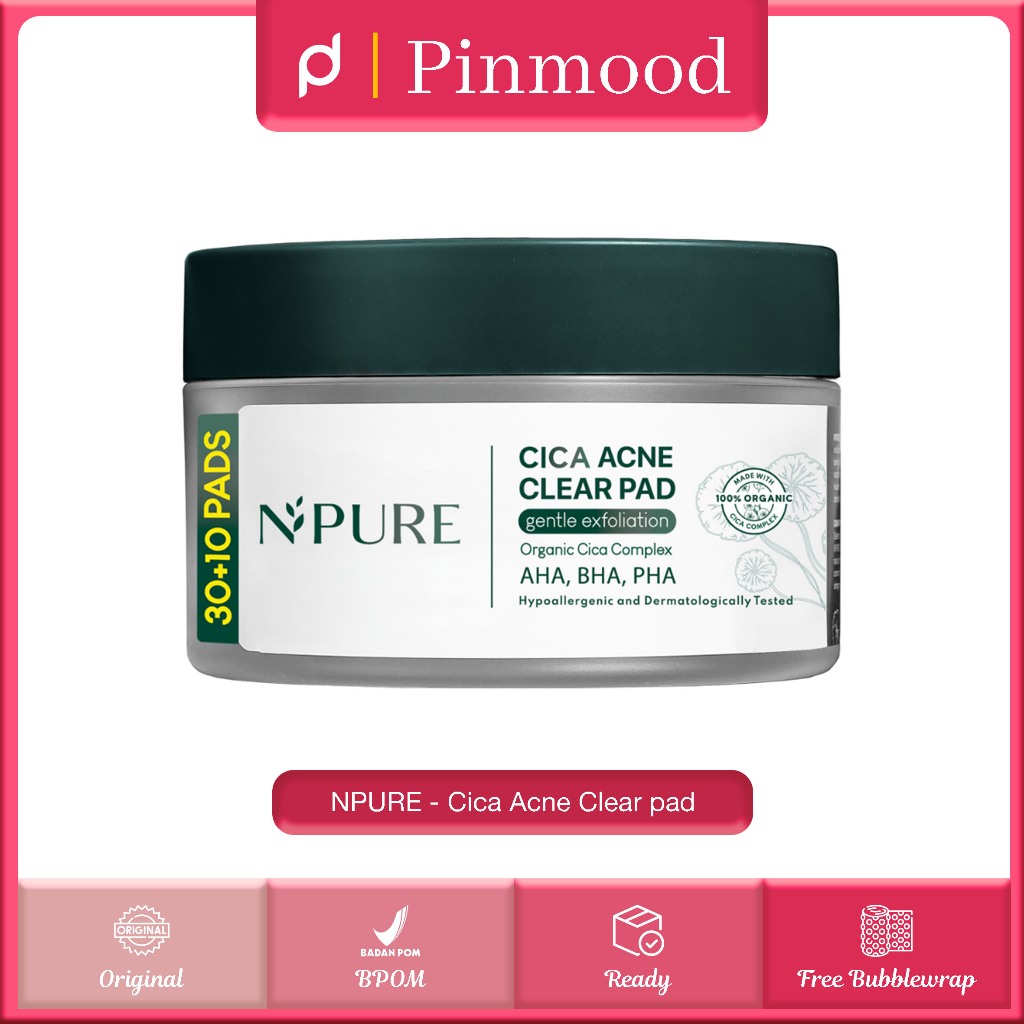 Jual NPURE - CICA ACNE CLEAR PAD ( 40 pads / 100 g ) - Kapas Eksfoliasi ...