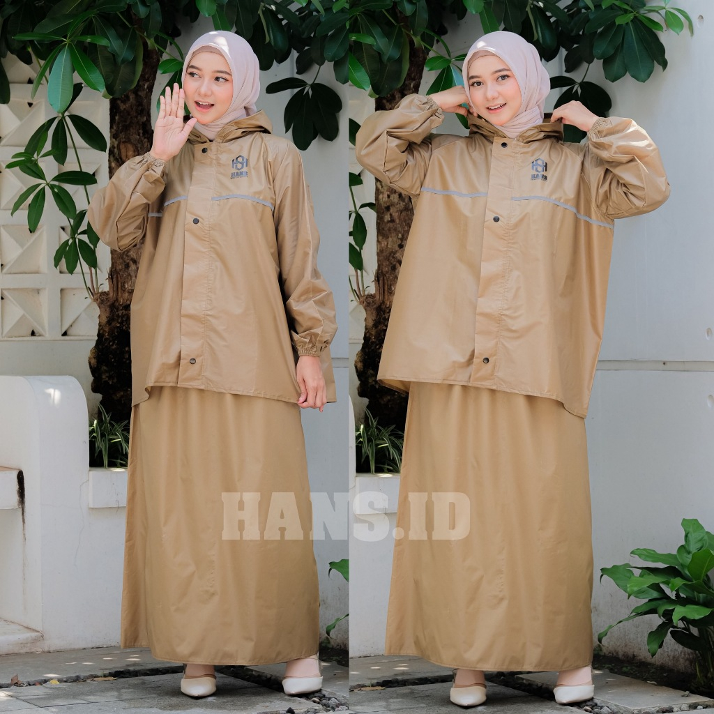 Jual Jas hujan wanita Rok Mantel hujan setelan baju dan rok dewasa ...