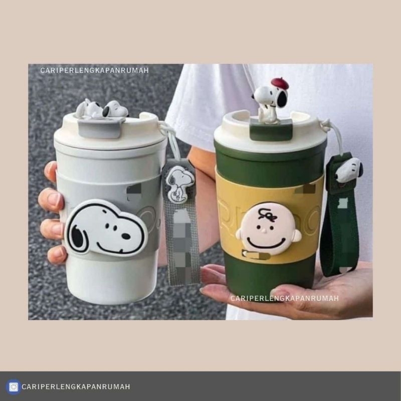 Jual TUMBLER BOTOL TERMOS MINUM SNOOPY VIRAL TAHAN PANAS DINGIN ...