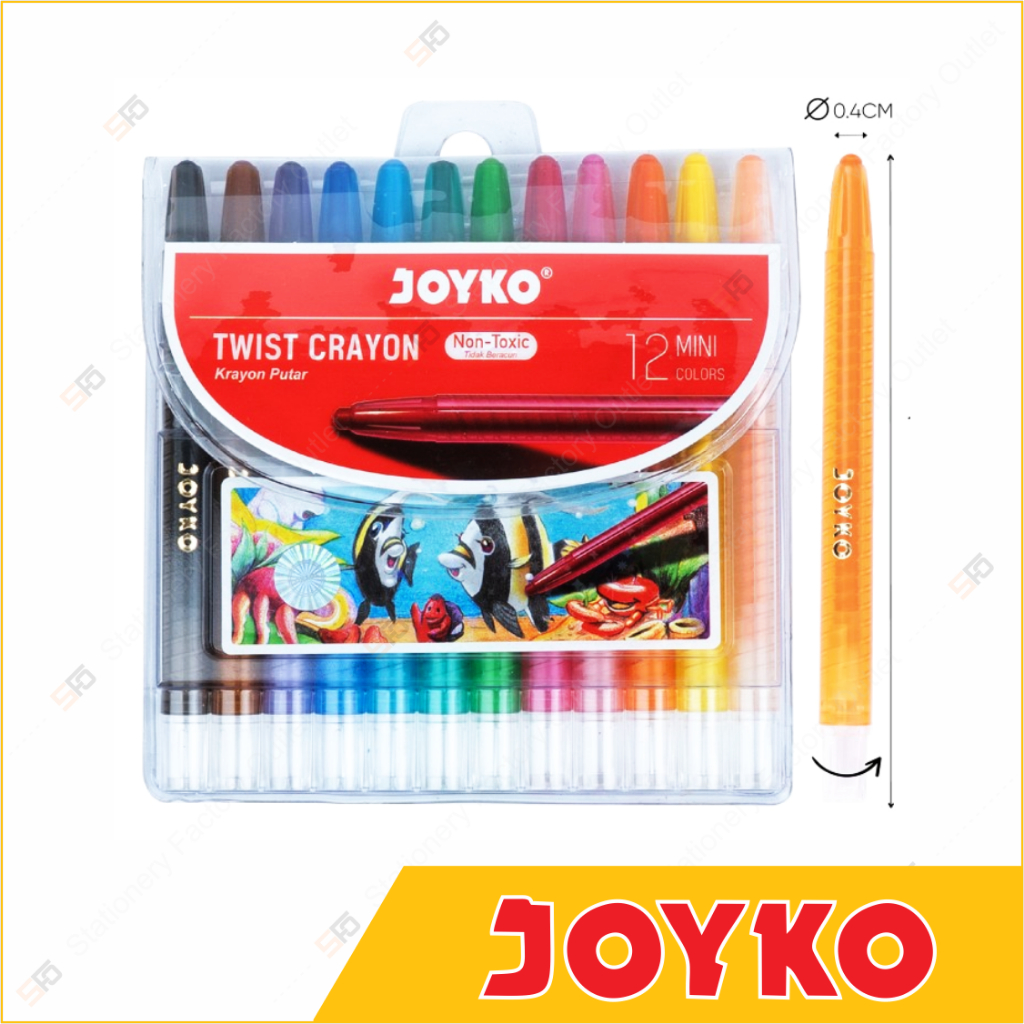 Jual Crayon Twist Joyko isi 12 Mini - SFO Semarang Official | Shopee ...
