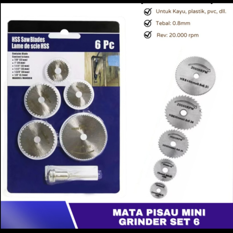 Jual hss mini grinder disc mata potong kayu mini grinder set isi 5 dan ...