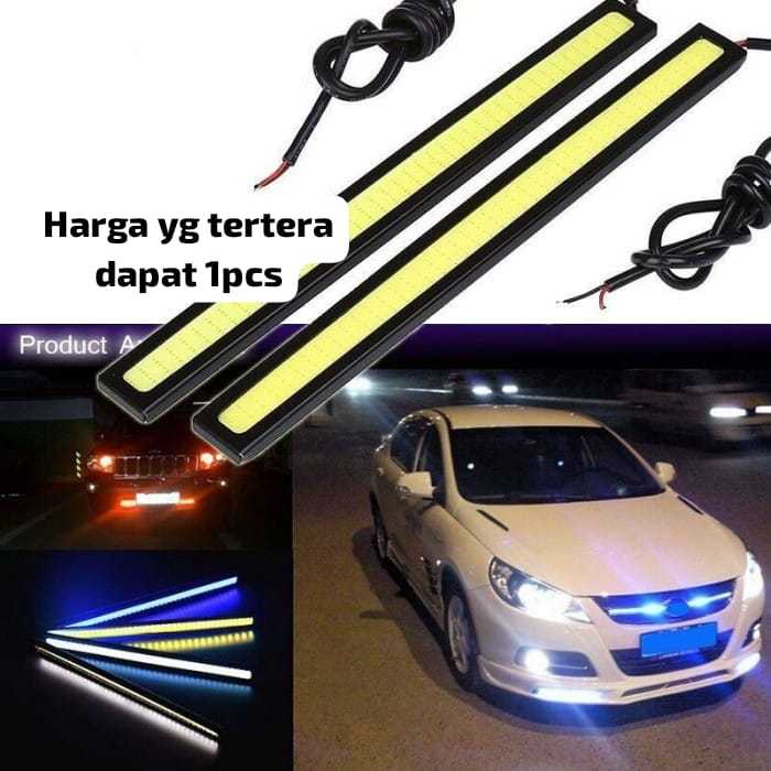 Jual (OML) LAMPU LED DRL STRIP COB TERMASUK STICKER 12V 1 PCS | Shopee ...