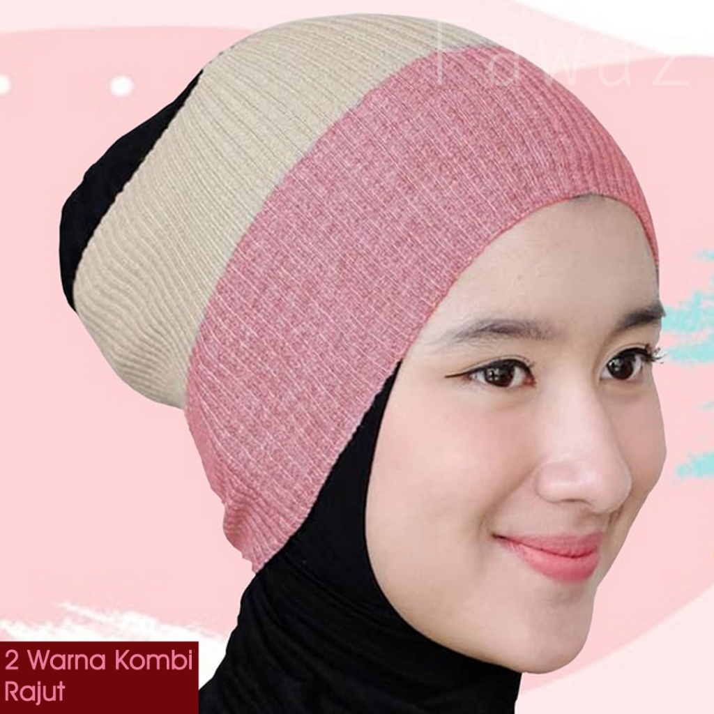 Jual CIPUT HIJAB CEPOL BANDANA RAJUT 2 WARNA KOMBINASI ISI 10 PCS ...